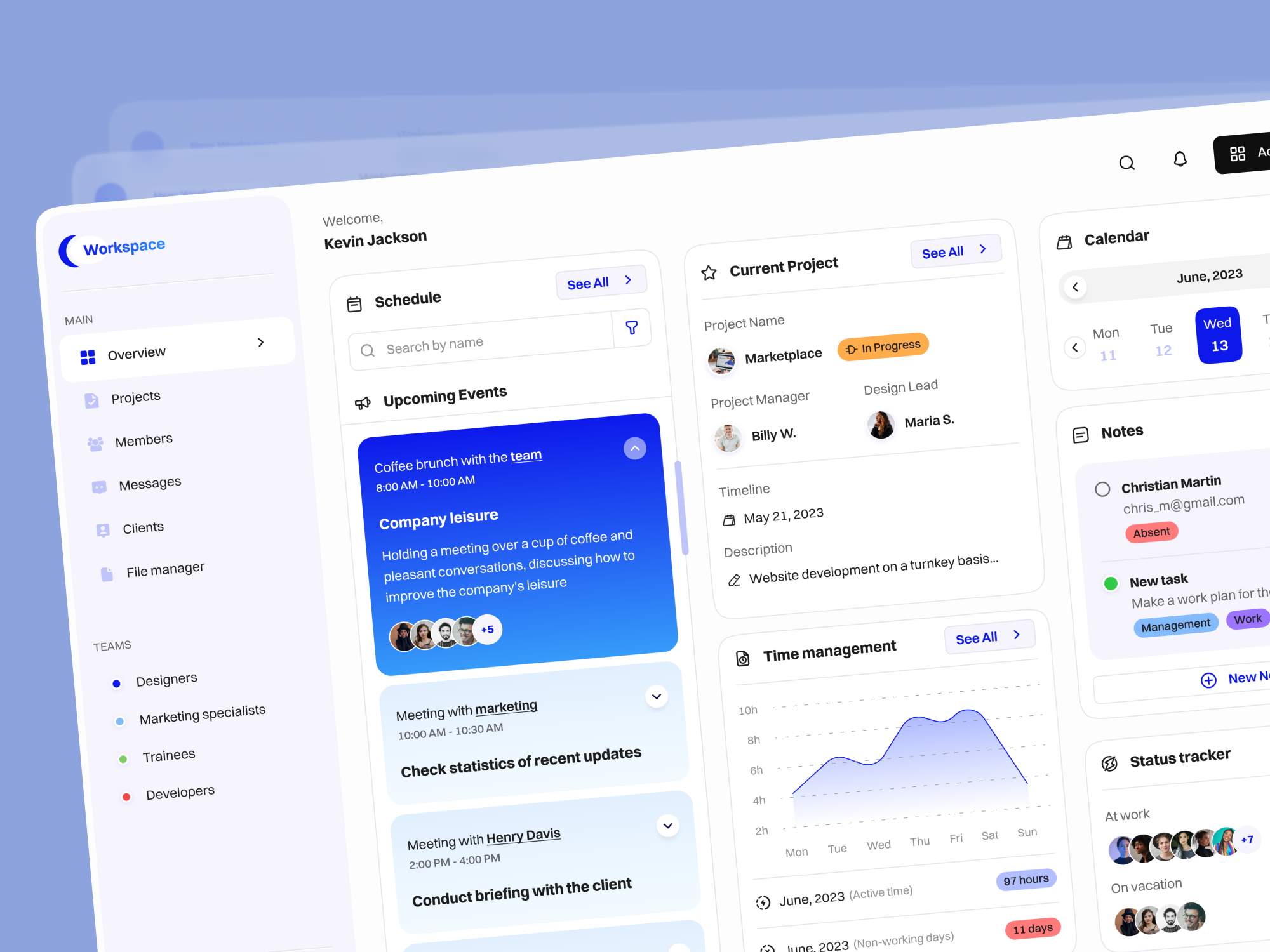 Workspace management tool by Layo on Dribbble