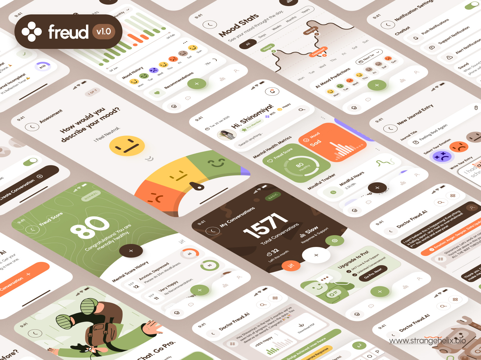 freud UI Kit: Mental Health AI App | Smart Mindfulness Metrics by ...