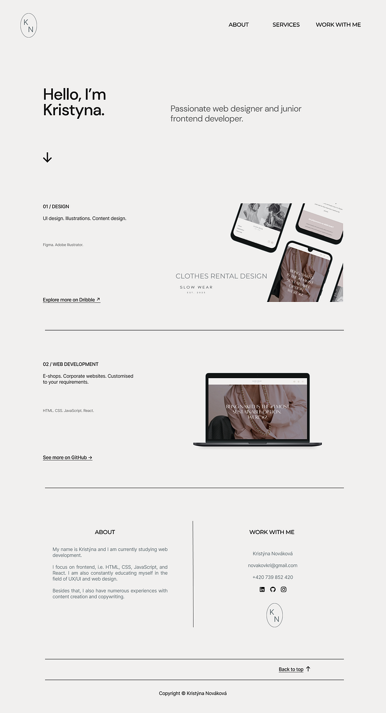 Portfolio Prototype by Kristýna Nováková on Dribbble