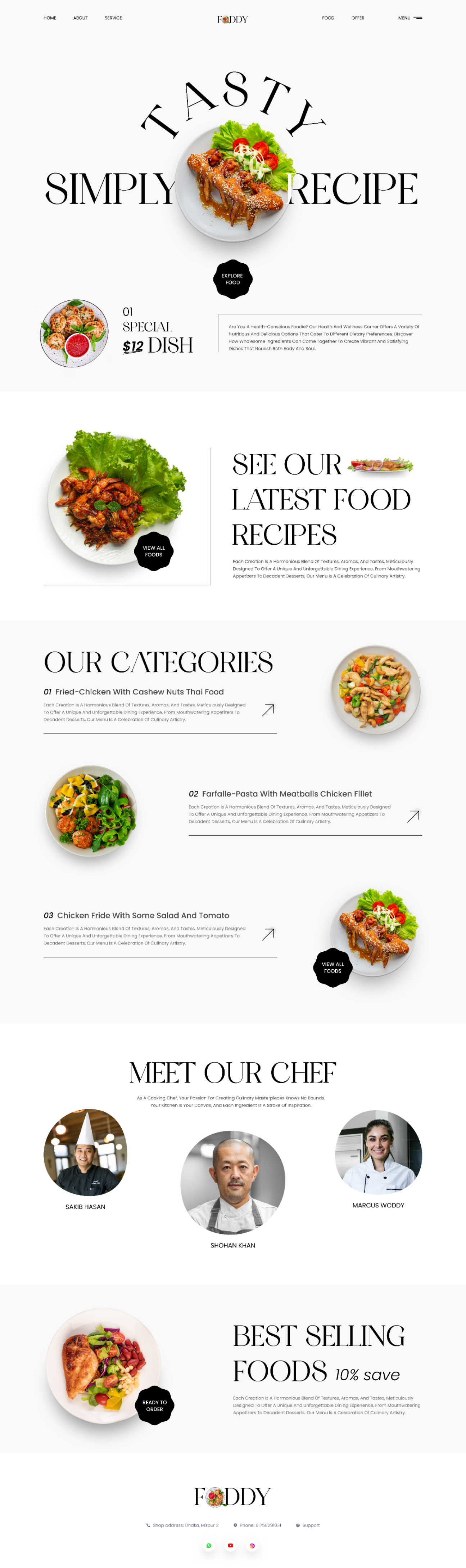 Food Landing Page UI Design by Shariyar Sakib on Dribbble