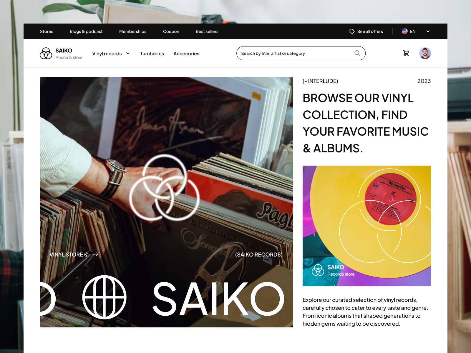 SAIKO - E commerce Vinyl Store 🎧 by Repan 🍋 on Dribbble