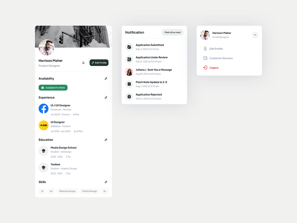 Profile Pop Ups by Harry Maher on Dribbble