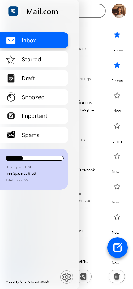 Concept UI for Mail.com Mobile App by Chandira Jananath on Dribbble