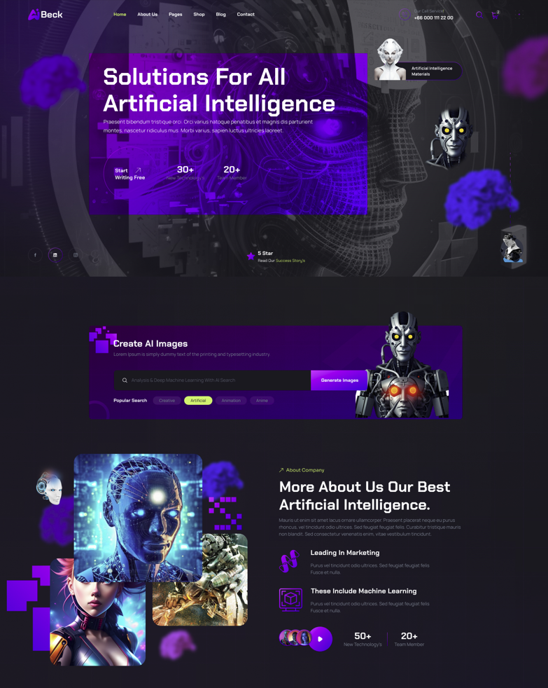 Artificial Neural Intelligence Figma template by Towkibur Rahman on Dribbble