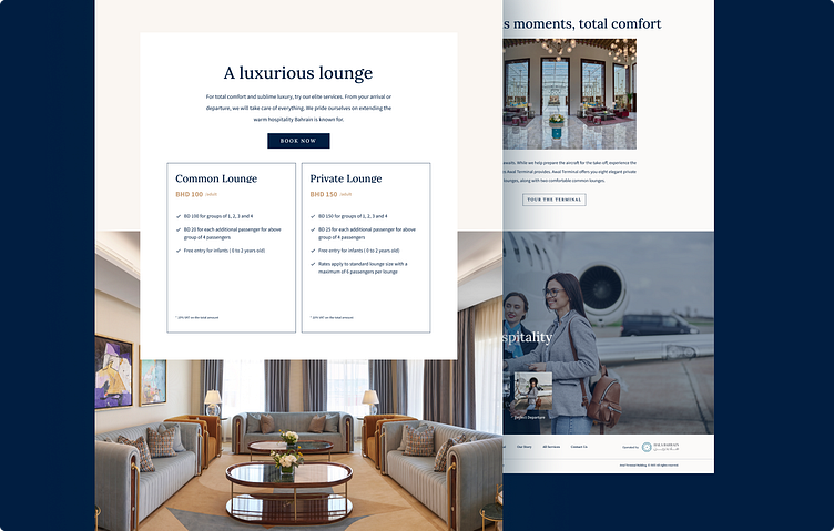 VIP Airport Terminal Website by Sabreen Bucheeri on Dribbble