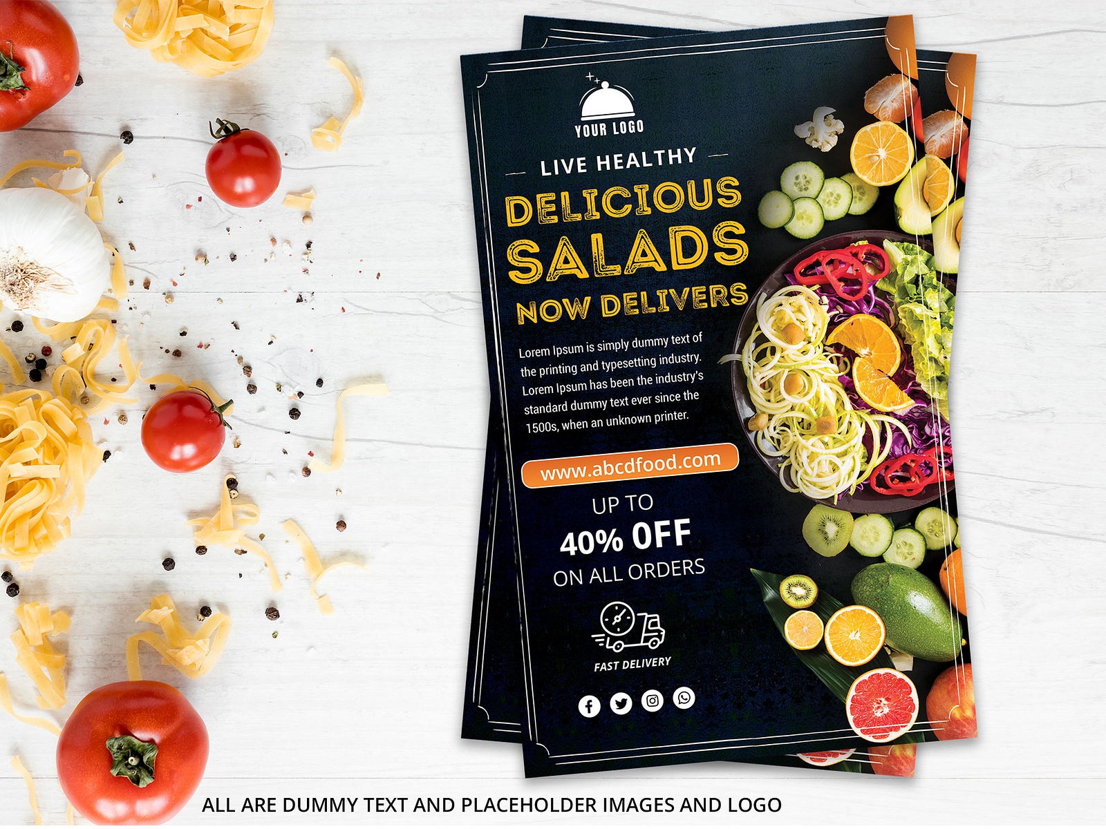 Food single sided flyer by Madhumita Roy on Dribbble