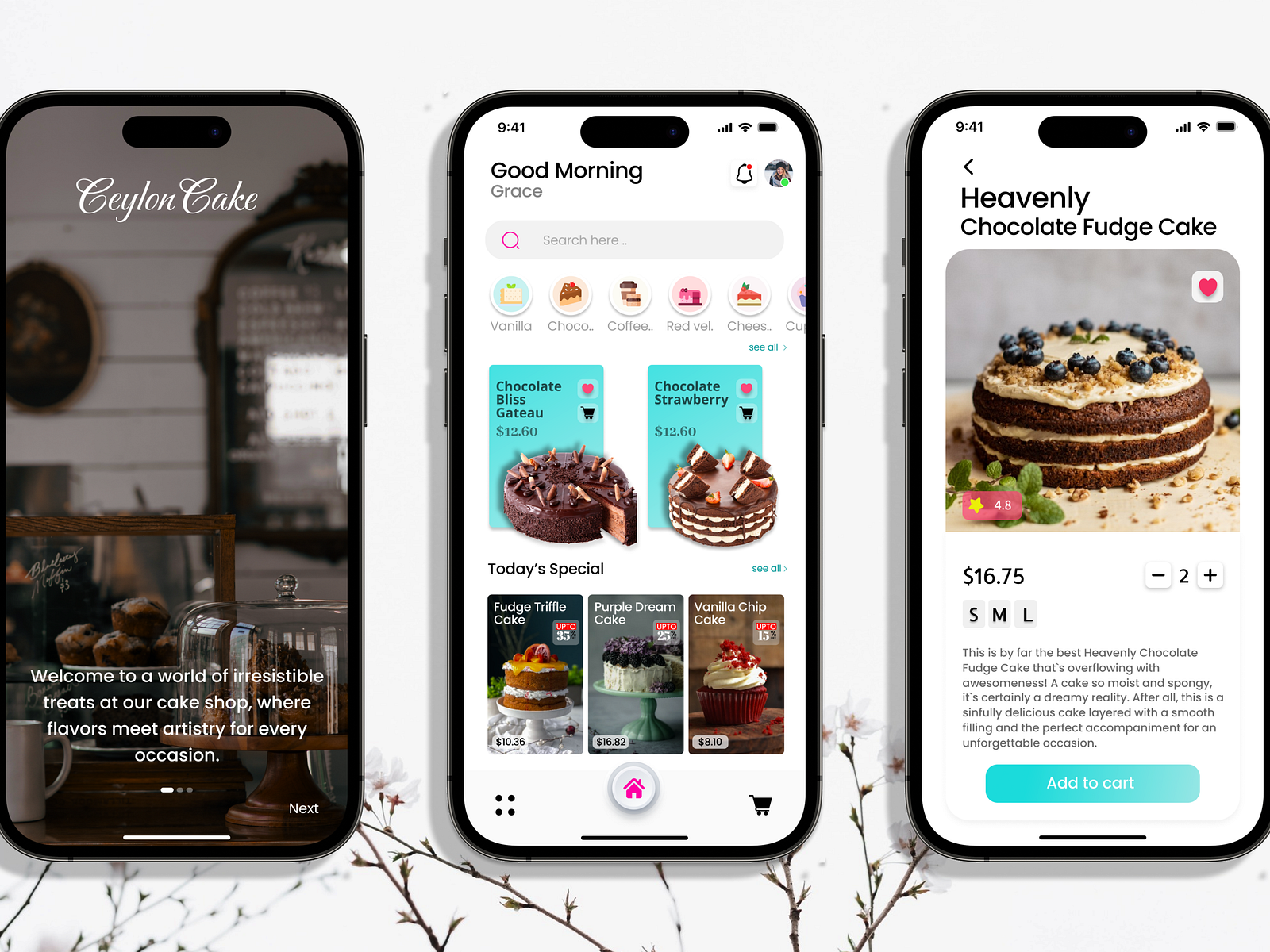 Ceylon Cake Shop Mobile App UI Design by GR Creative on Dribbble