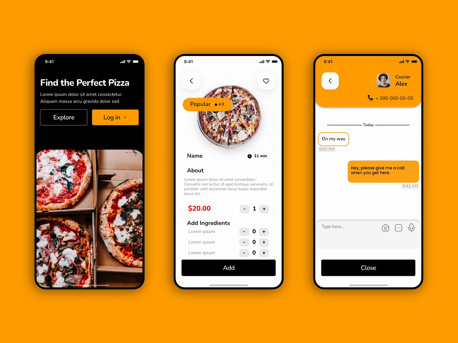 Pizza Ordering App by Jessica Ledbetter on Dribbble