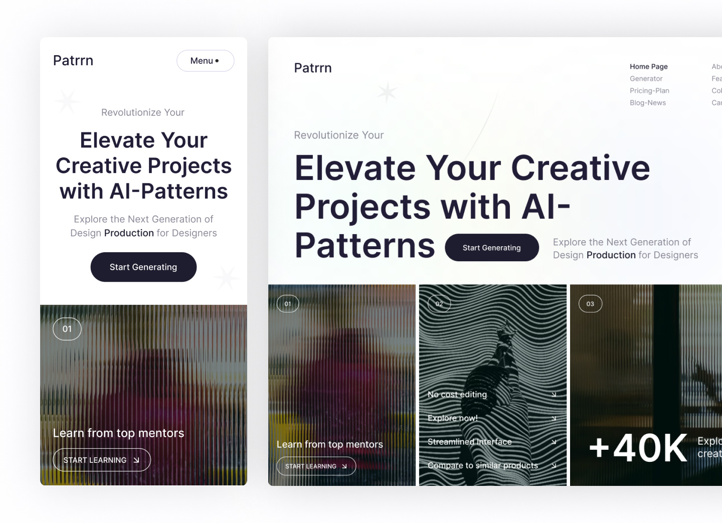 Patrrn - AI Generator for patterns by Ganesh on Dribbble