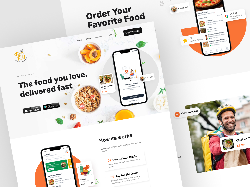 Foodfleet - Online Food Delivery by Incredible Visibility 🇺🇸 🇮🇳 on Dribbble