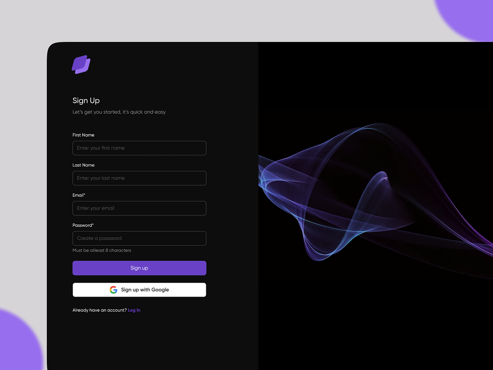 Dark Mode Sign Up Page by Ebere Wilson on Dribbble