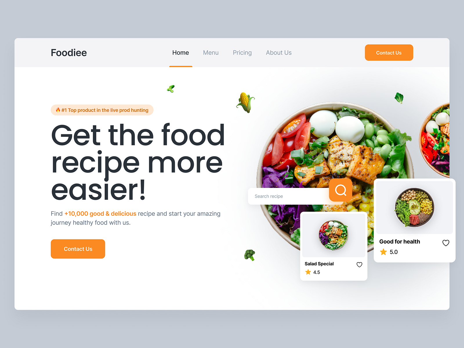Food Recipe - Landing Page by Salung Prastyo for Upnormal Studio on ...