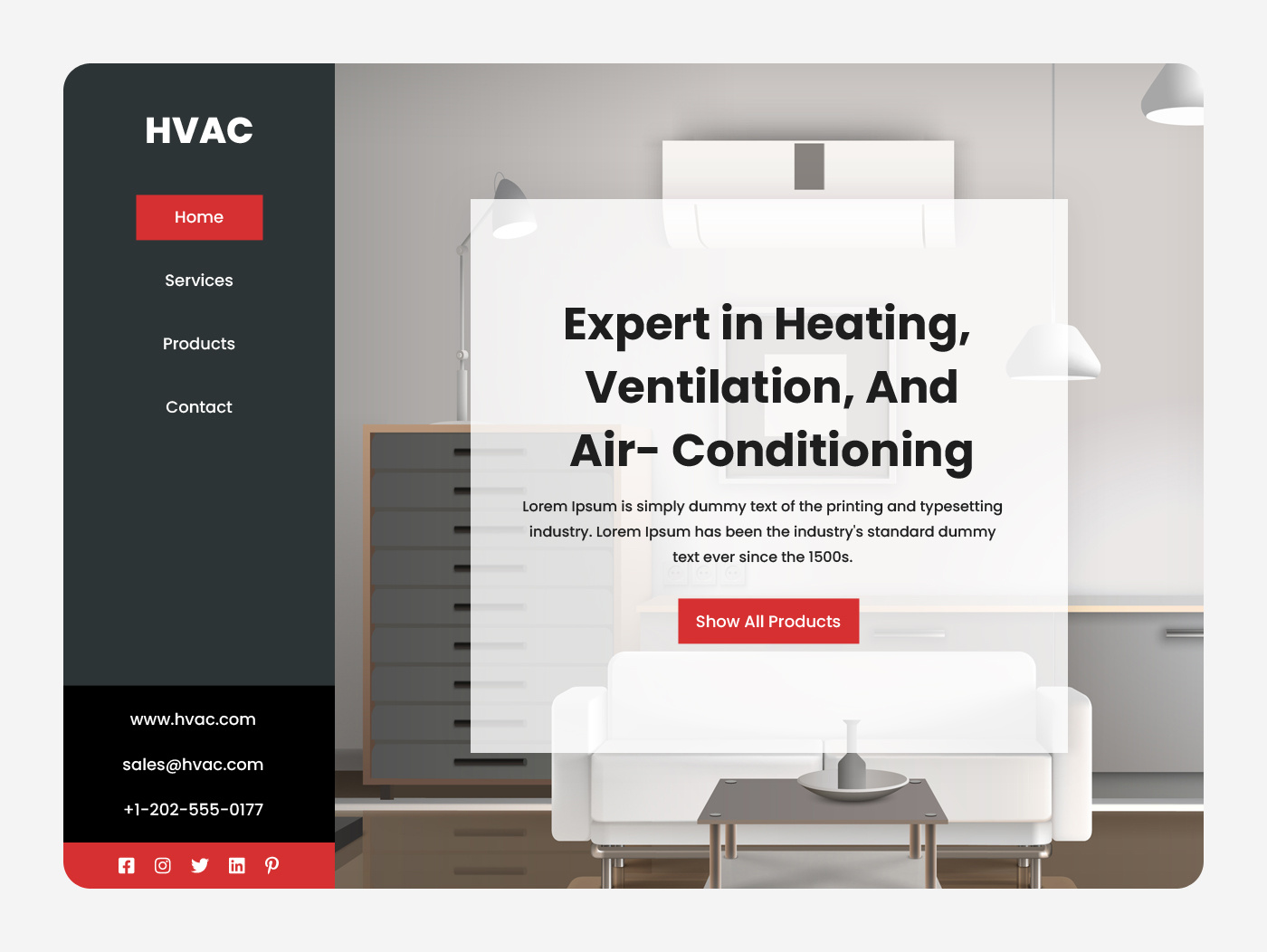HVAC Service Hero Section UI by WebDesk Solution on Dribbble