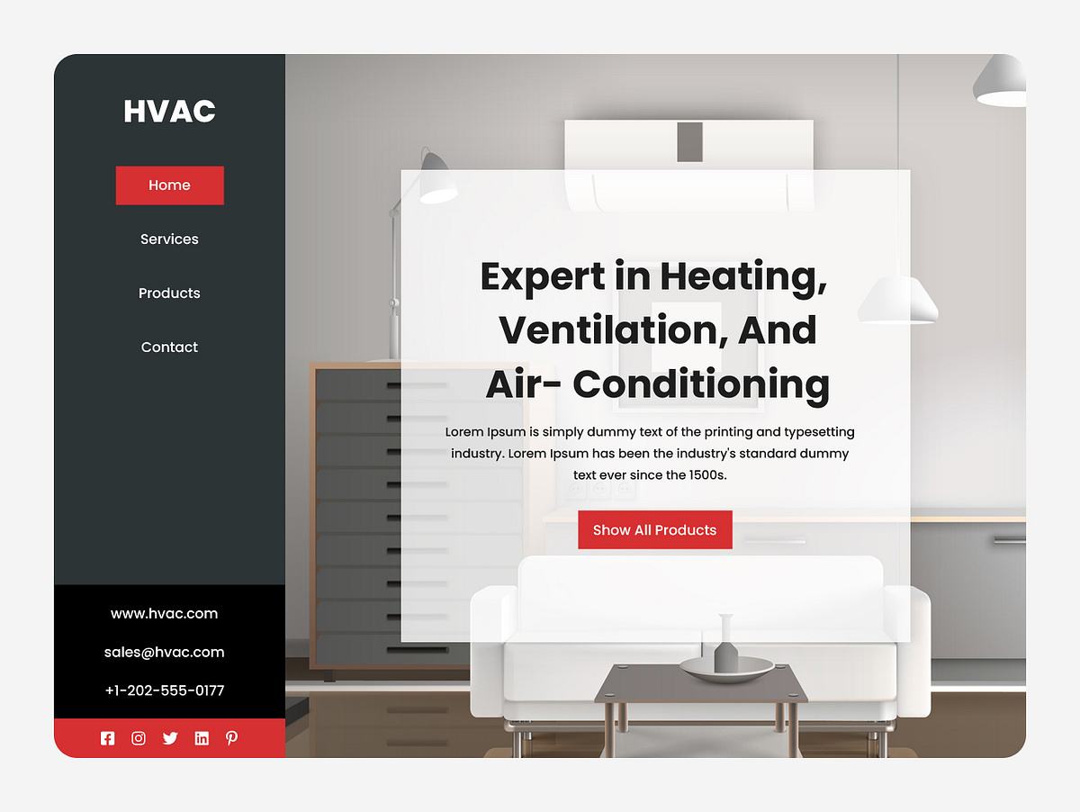 HVAC Service Hero Section UI by WebDesk Solution on Dribbble