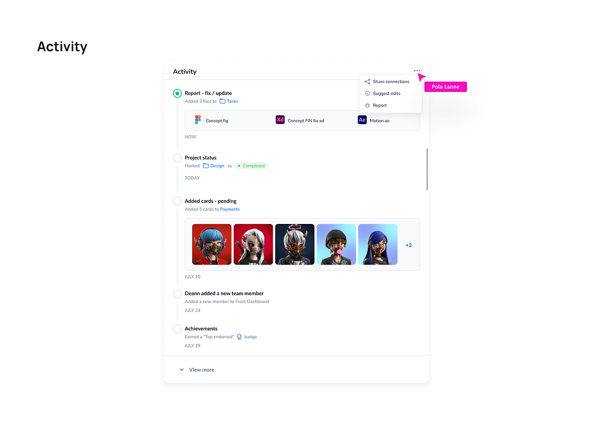 Browse thousands of Activity History UI images for design inspiration | Dribbble