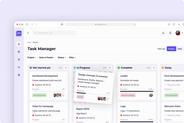 Task Management App Dashboard by Anna Helyk on Dribbble