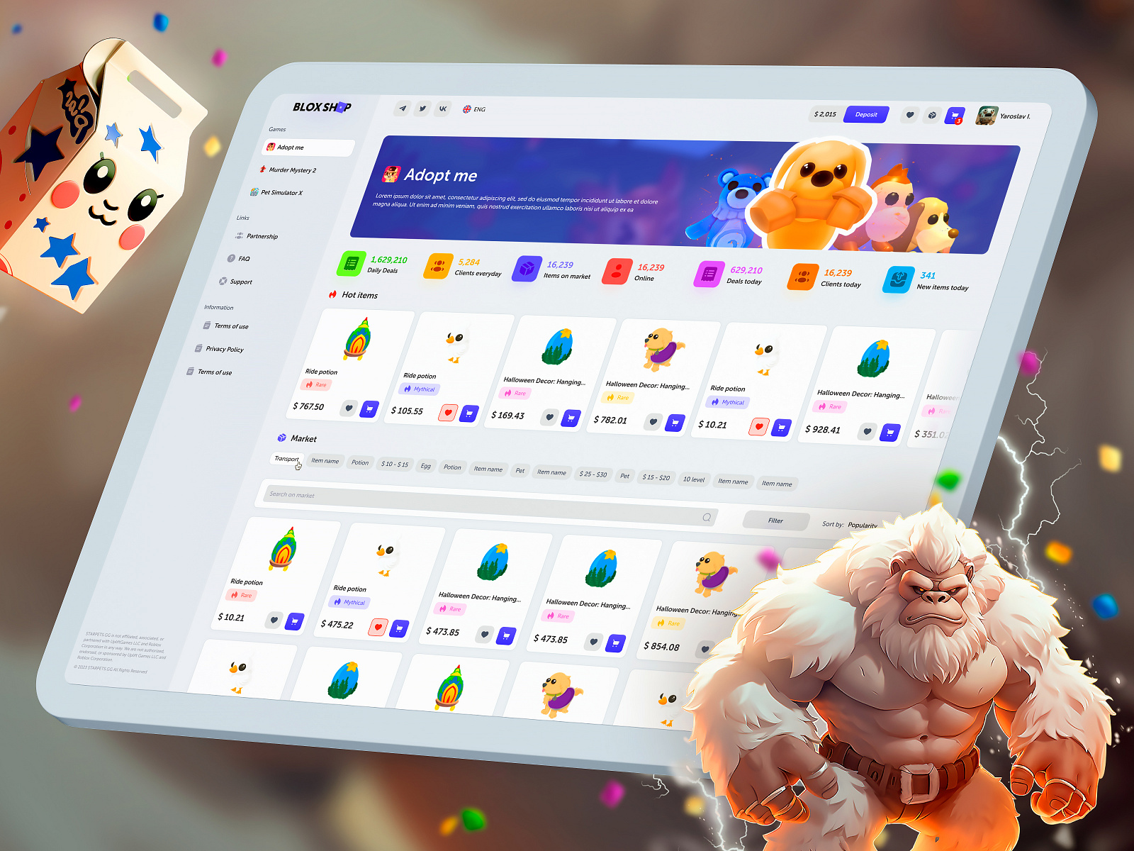 Roblox Shop Interface - Main Page by Bang Bang Studio on Dribbble