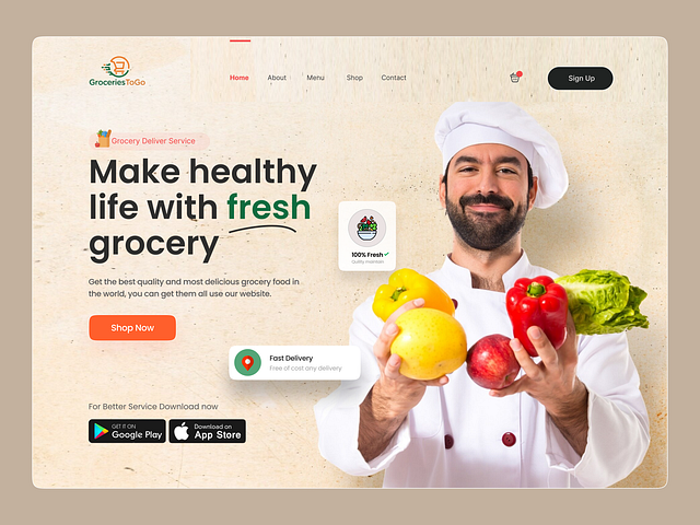 Grocery Web UI by Mst Tajrin Nahar on Dribbble