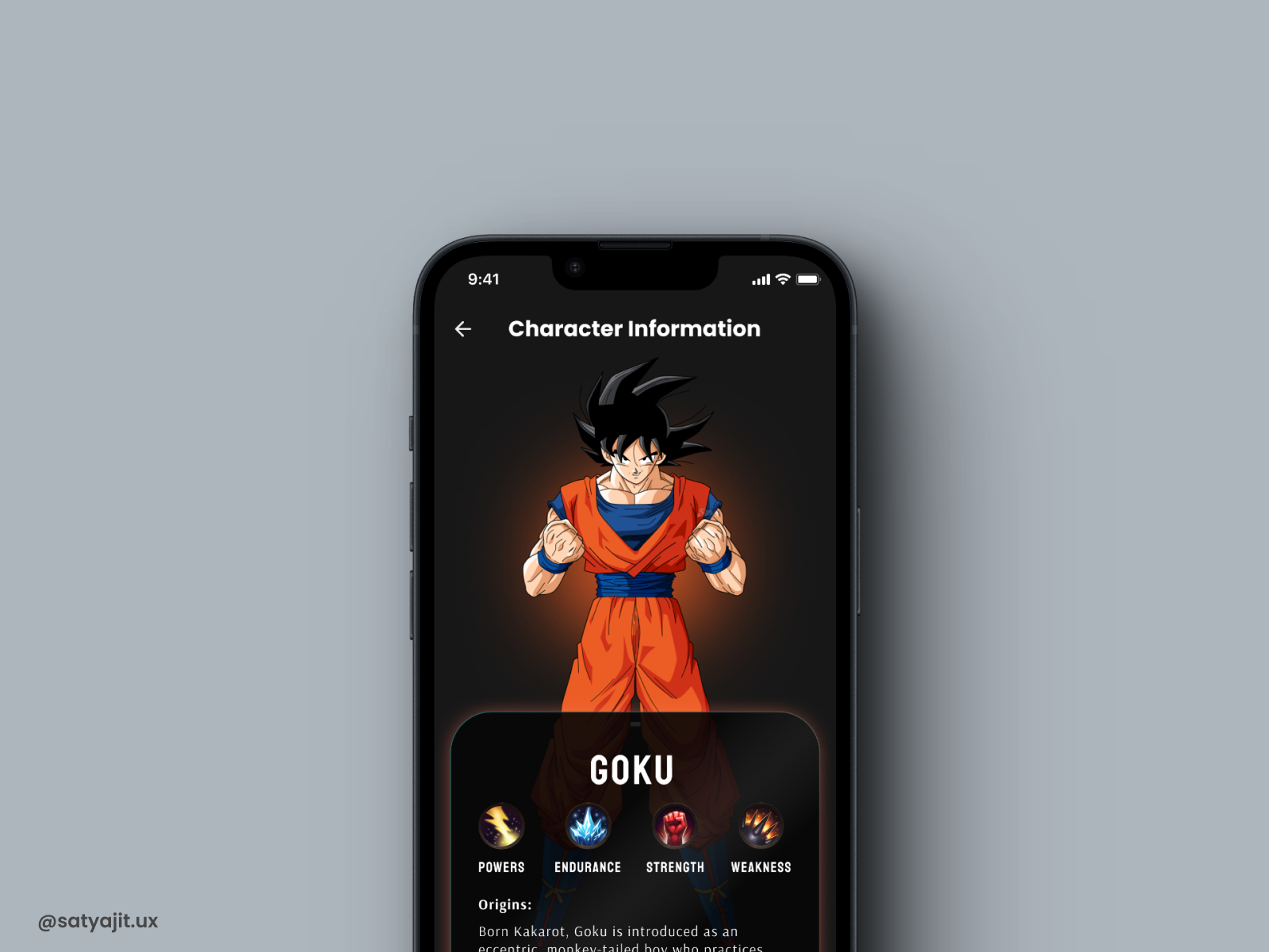 Dragon Ball Z Character Info. by Satyajit Mane on Dribbble