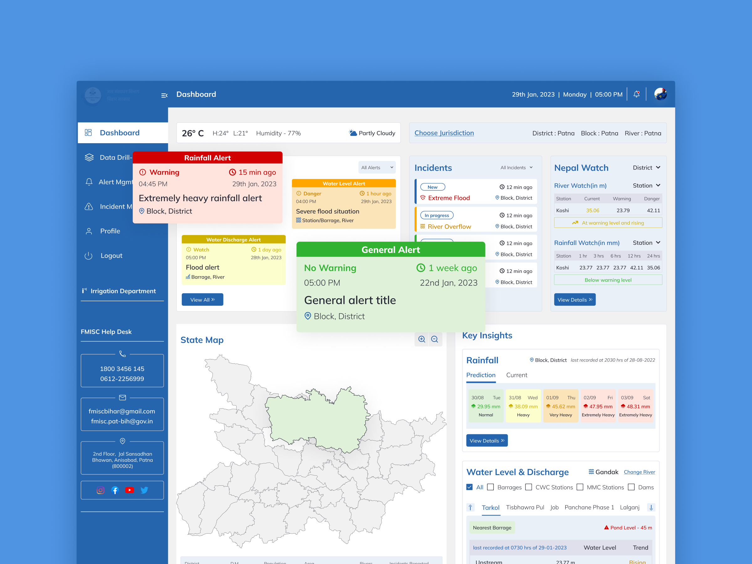 Flood Management Dashboard by RMgX Technologies LLP. on Dribbble