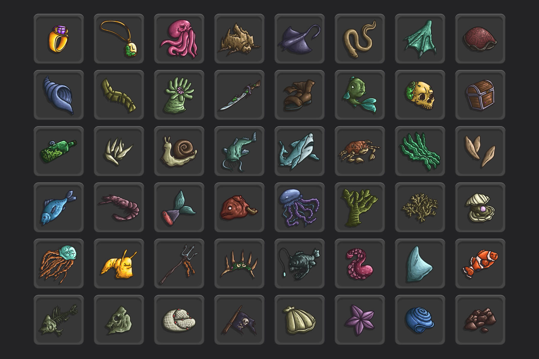 Sea Loot RPG Icons by 2D Game Assets on Dribbble