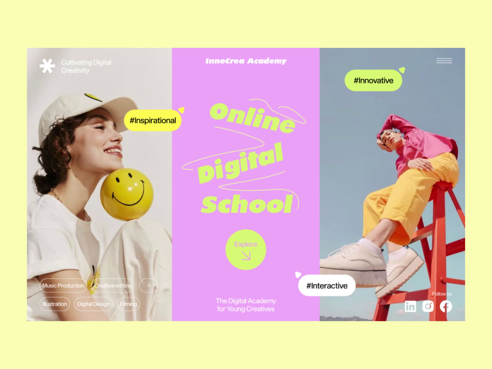 Online Digital School Website UI by Bogdan Falin for QClay on Dribbble