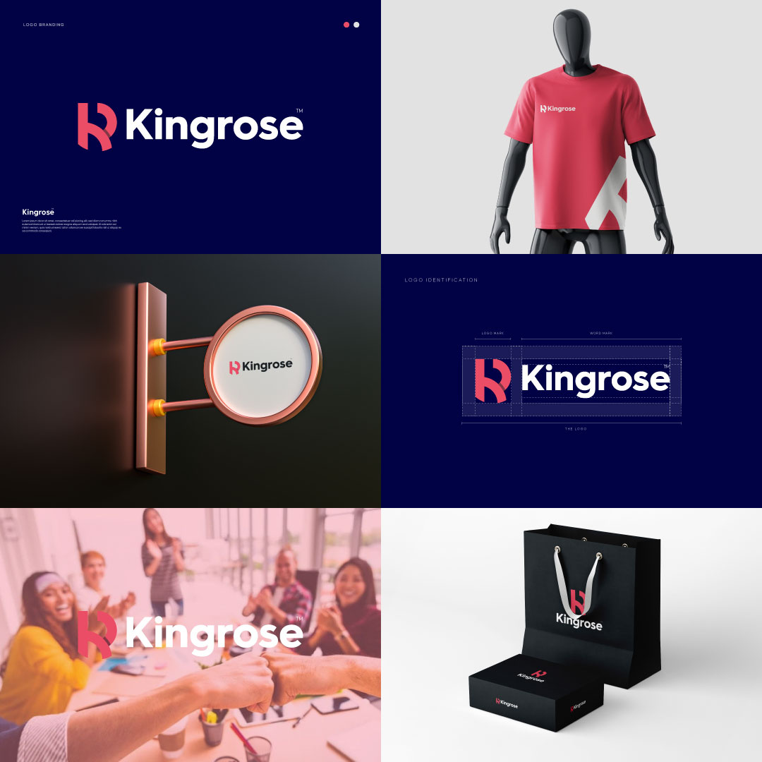 Kingrose Logo design, Branding, Identity by MD DULAL HOSEN on Dribbble