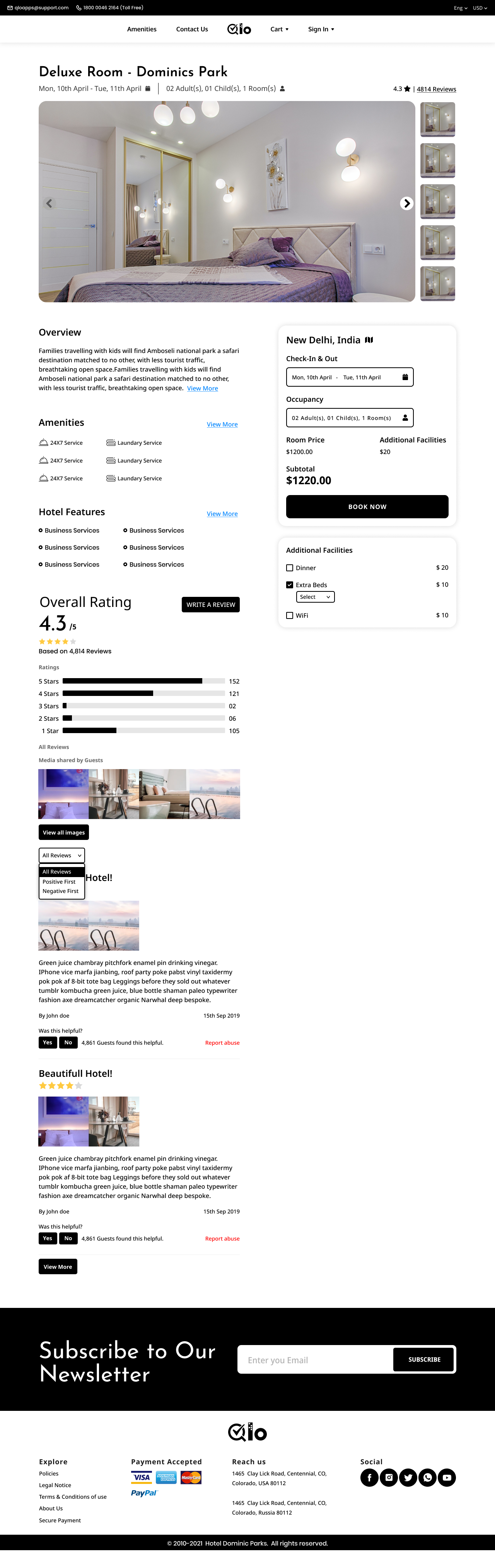 Hotel Website Layout by Ayushi Kansal on Dribbble