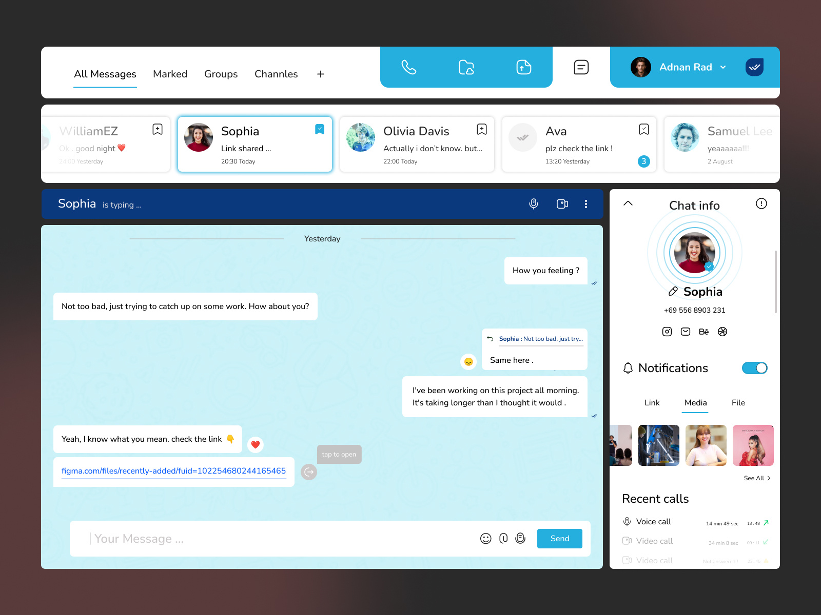 Desktop chat app design / delivered ! by AdnanUxi on Dribbble