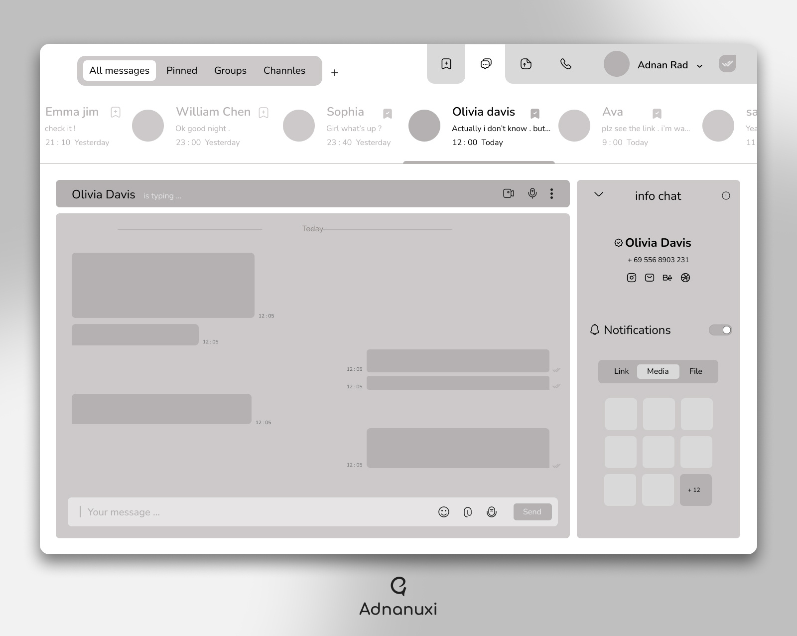 Desktop chat app design / delivered ! by AdnanUxi on Dribbble