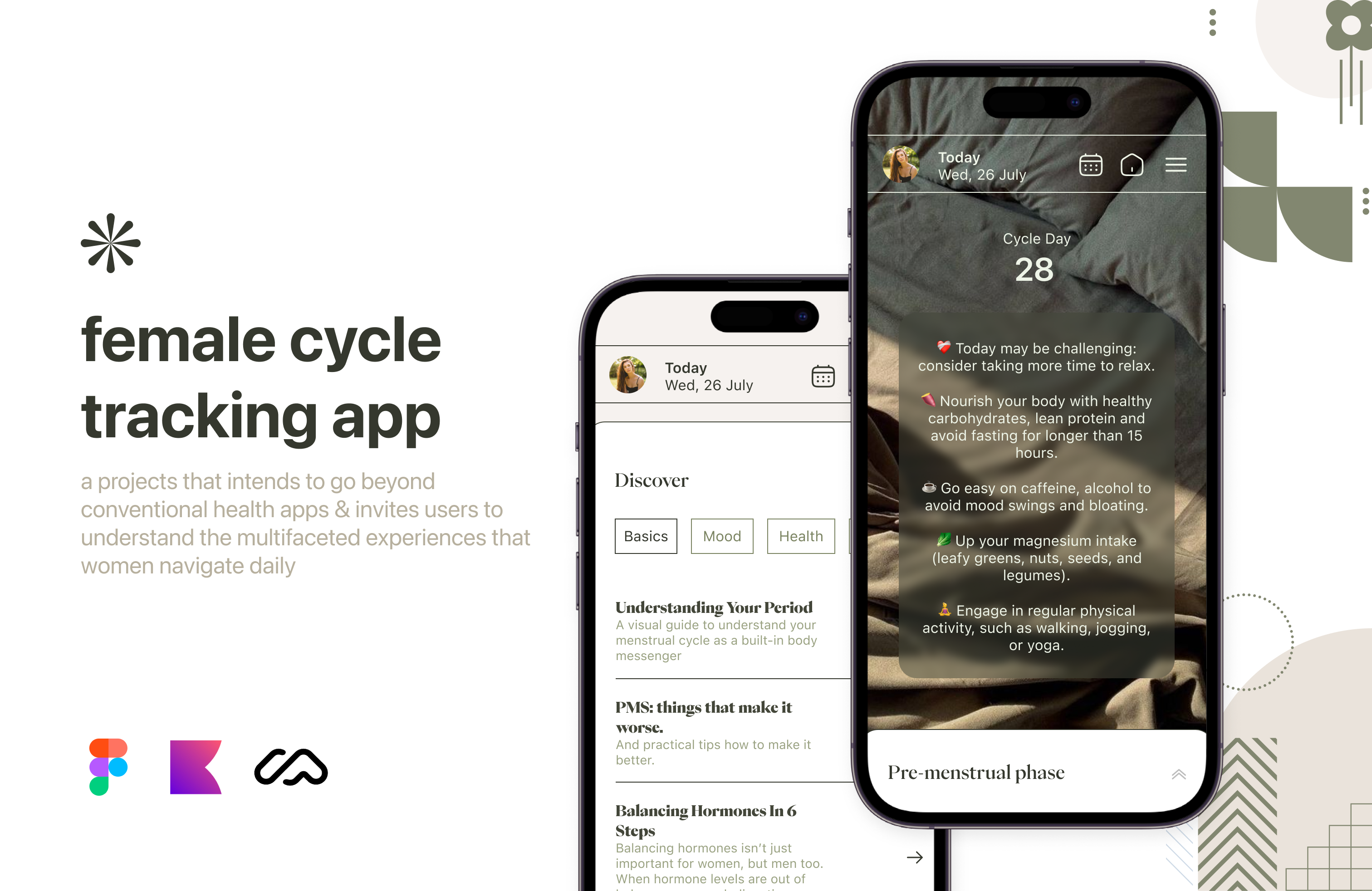 Menstrual Cycle App designs, themes, templates and downloadable graphic ...
