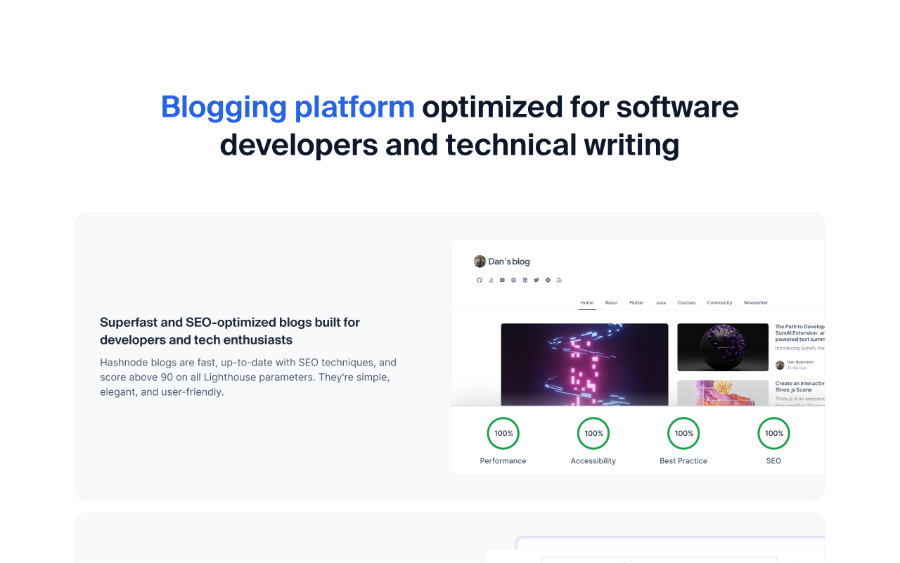 Hashnode landing page redesign by Pritam Paul for Hashnode on Dribbble