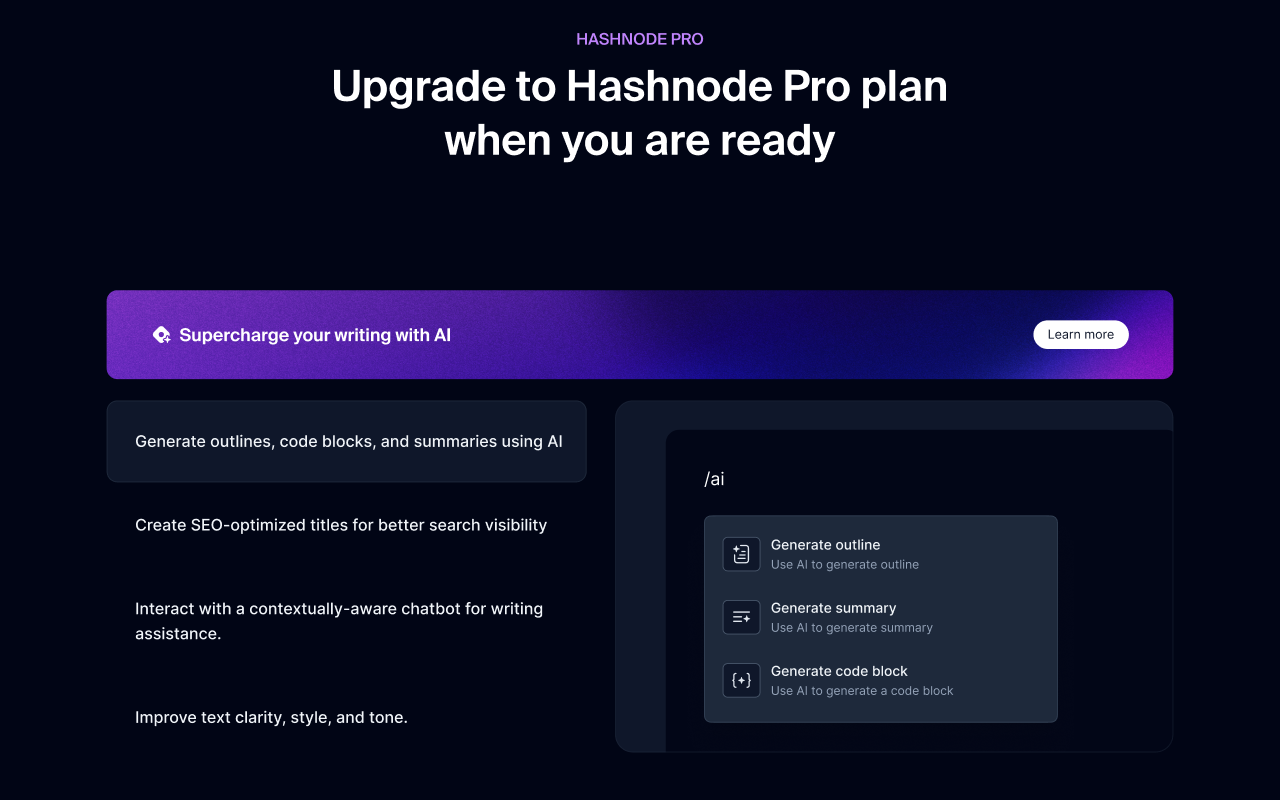Hashnode landing page redesign by Pritam Paul for Hashnode on Dribbble