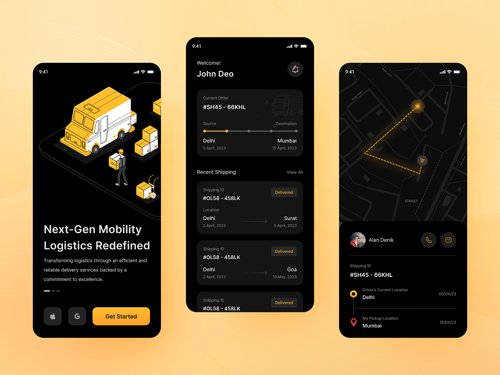 Logistics Mobile App, Online Delivery, Live Tracking by Octet Design ...