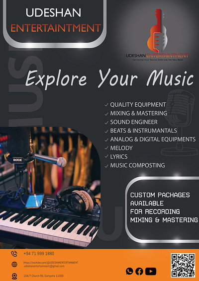 Music Studio Flyer Design by Punsith Lakshan on Dribbble
