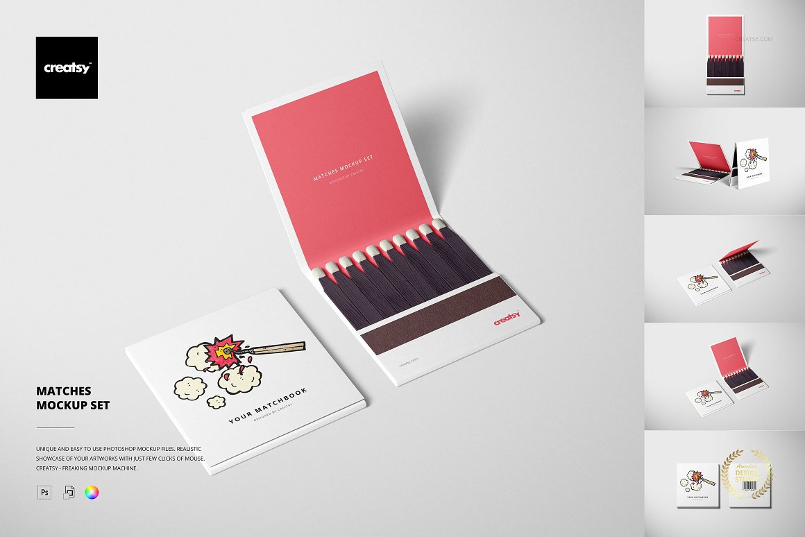Matches Mockup Set by Official CreativeStore on Dribbble