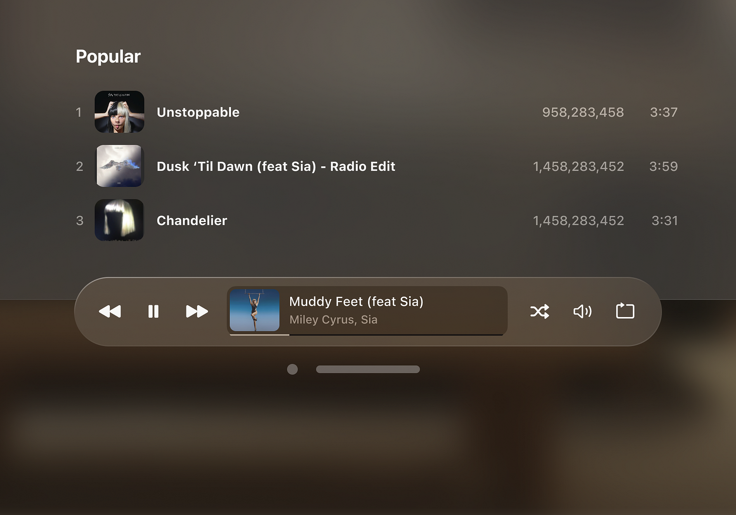 Playback Controls for Spatial Spotify UI by Laura Ader on Dribbble