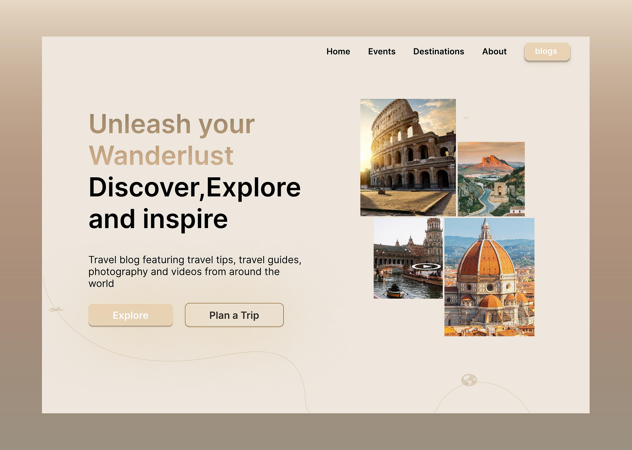 Travel blog website UI design by Noopur Jain on Dribbble