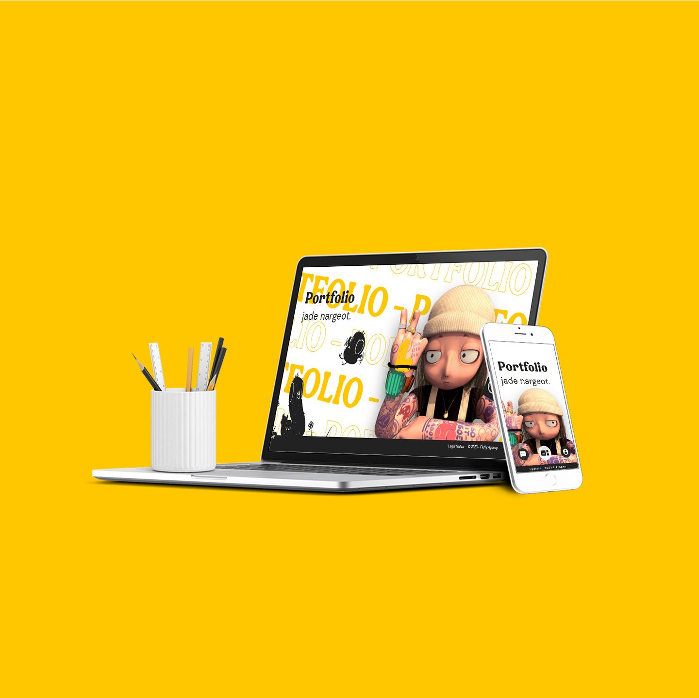 Portfolio d'une artiste 3D by Fluffy Agency on Dribbble Portfolio d'une artiste 3D by Fluffy Agency on Dribbble