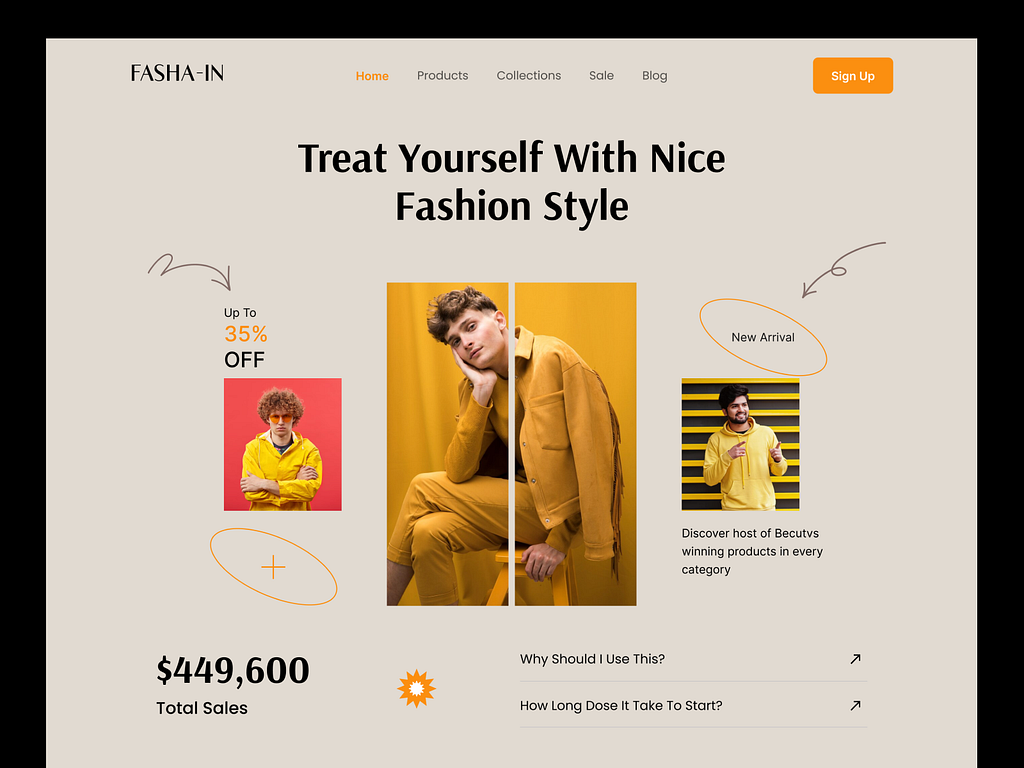 Fashion Website Header Design by Hussain Ahmed on Dribbble