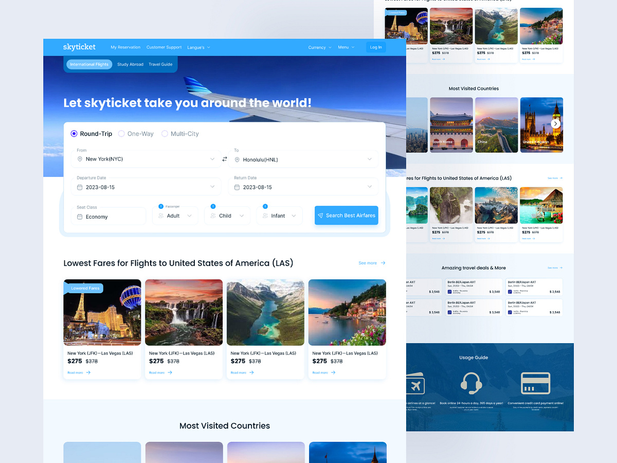 Flight Booking Landing Page designs, themes, templates and downloadable ...