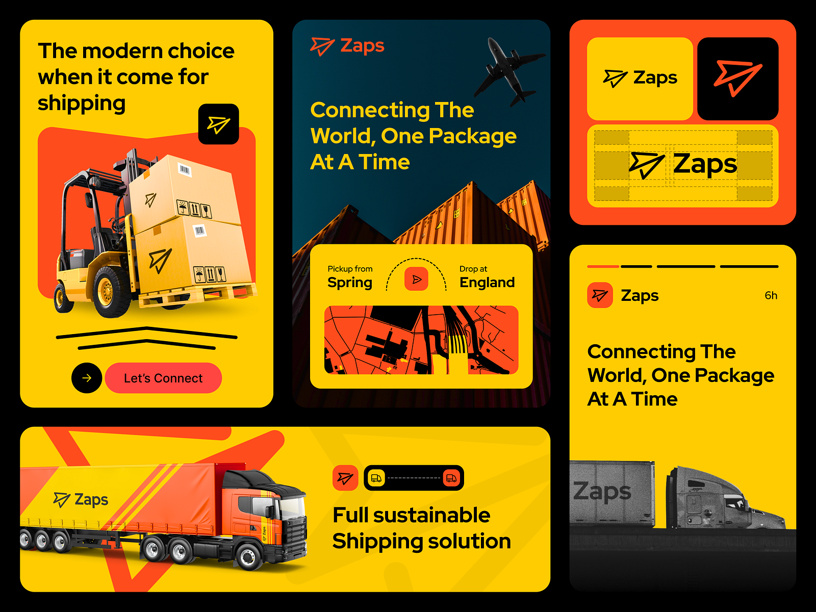 "ZAPS" Shiping and Logistic Branding by Omotive on Dribbble