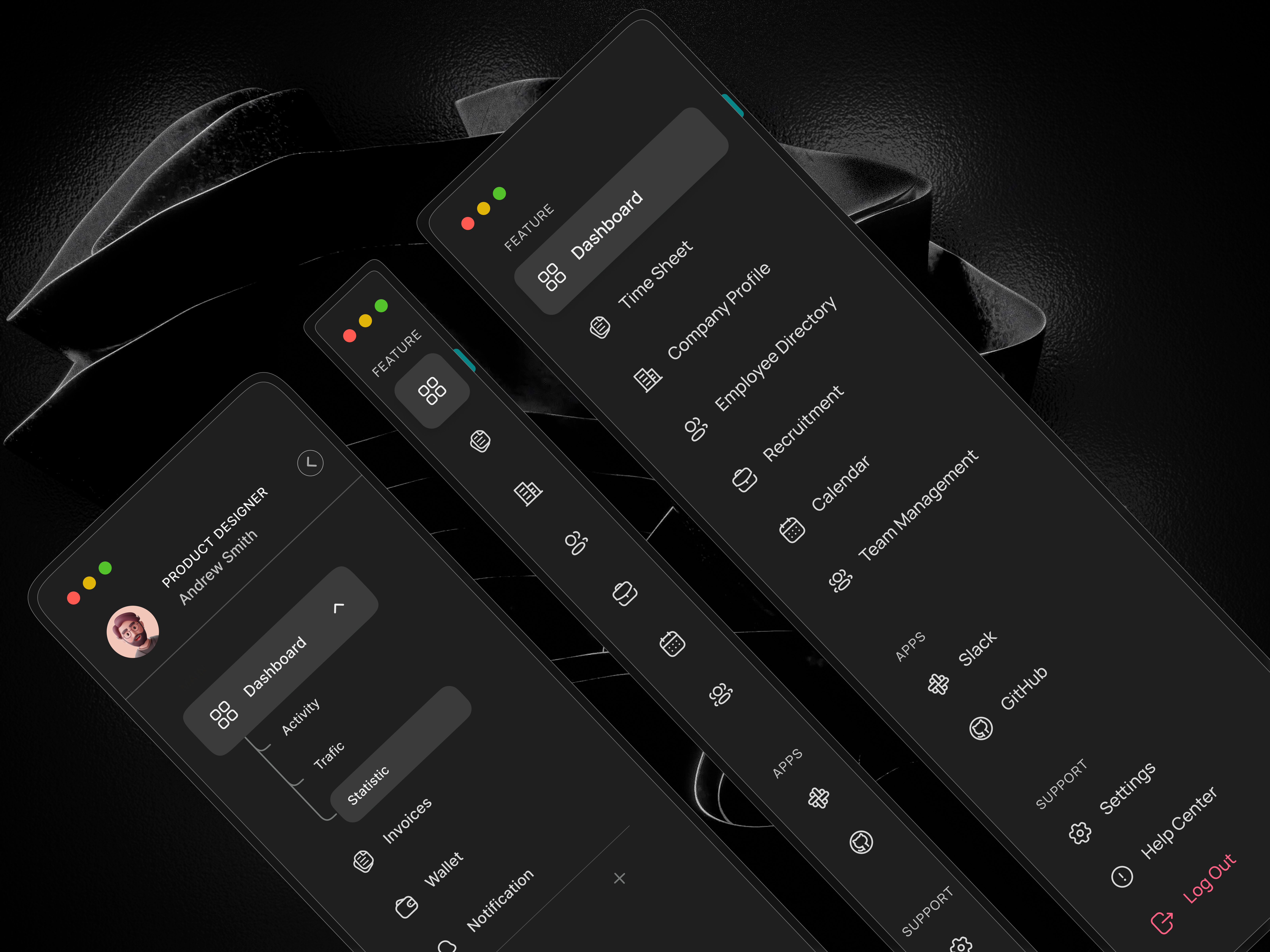 ⚡Sidebar Navigation (dual-tier navbar) by Arif Hossain on Dribbble