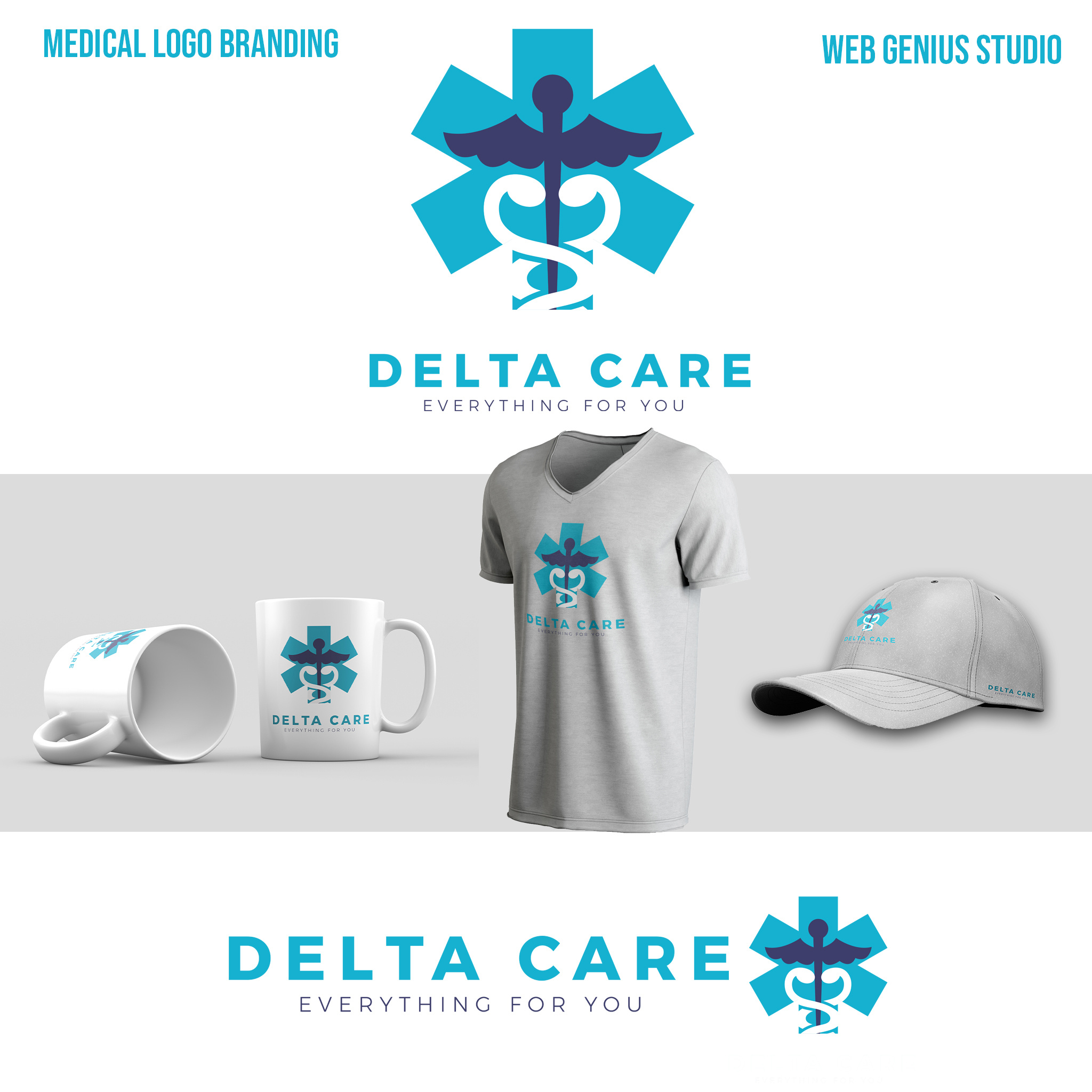 Medical Logo Design with Branding by Web Genius Studio on Dribbble