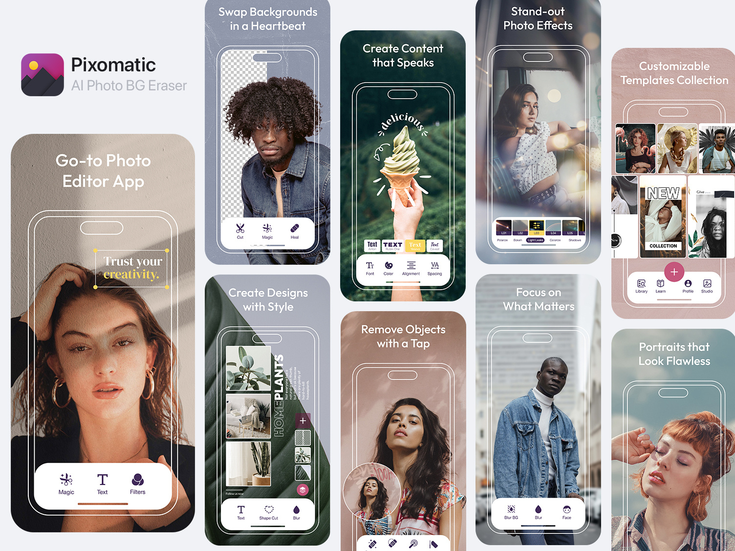 ASO Design for Pixomatic app by Elena Maltchikova on Dribbble