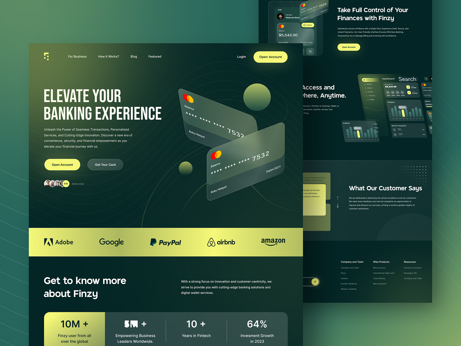 Finance App - Landing Page Version by Achmad Hakim for Upnormal Studio on Dribbble