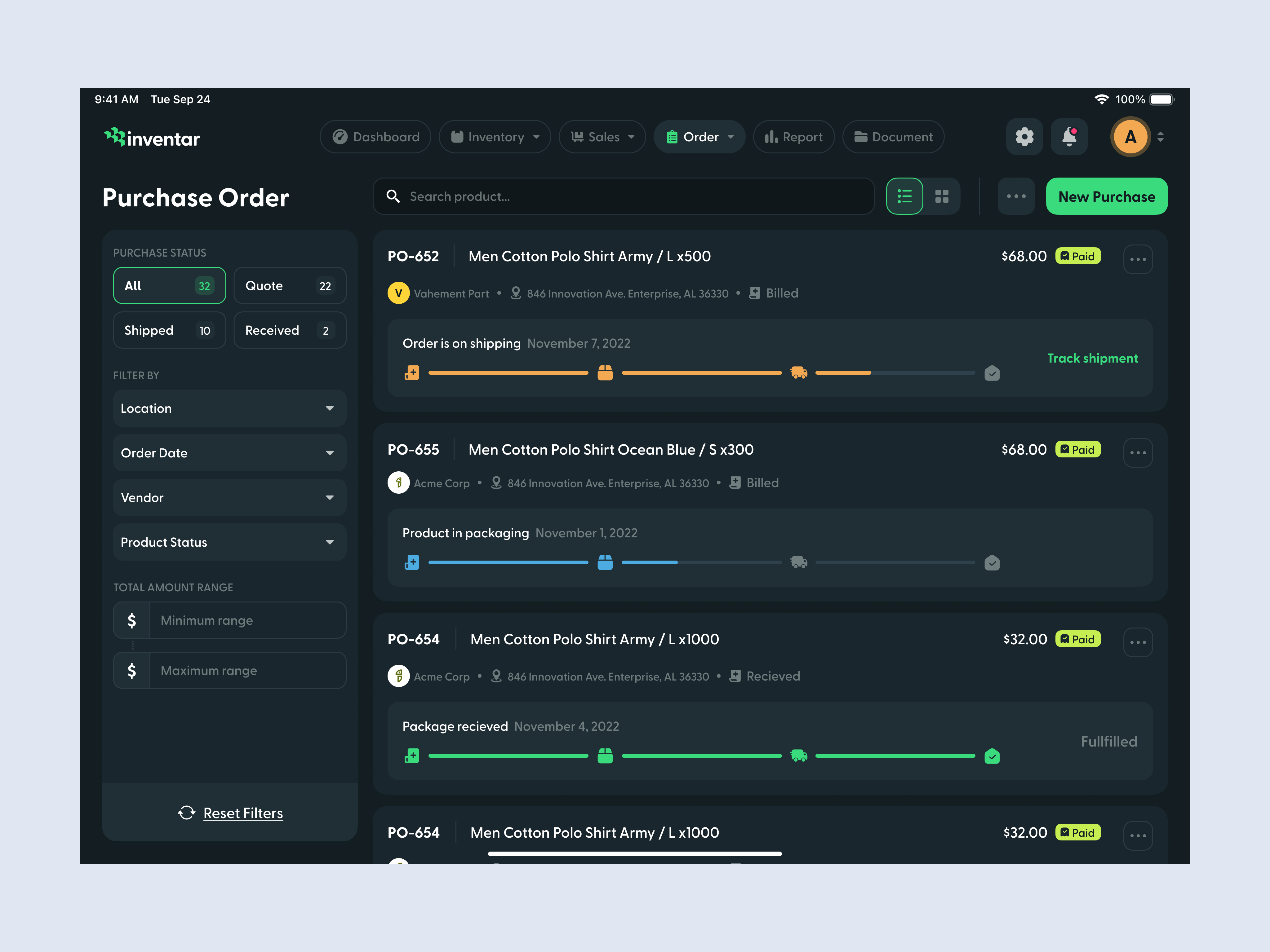 Inventar - Inventory Management - Purchase order flow by Bagus Fikri ...
