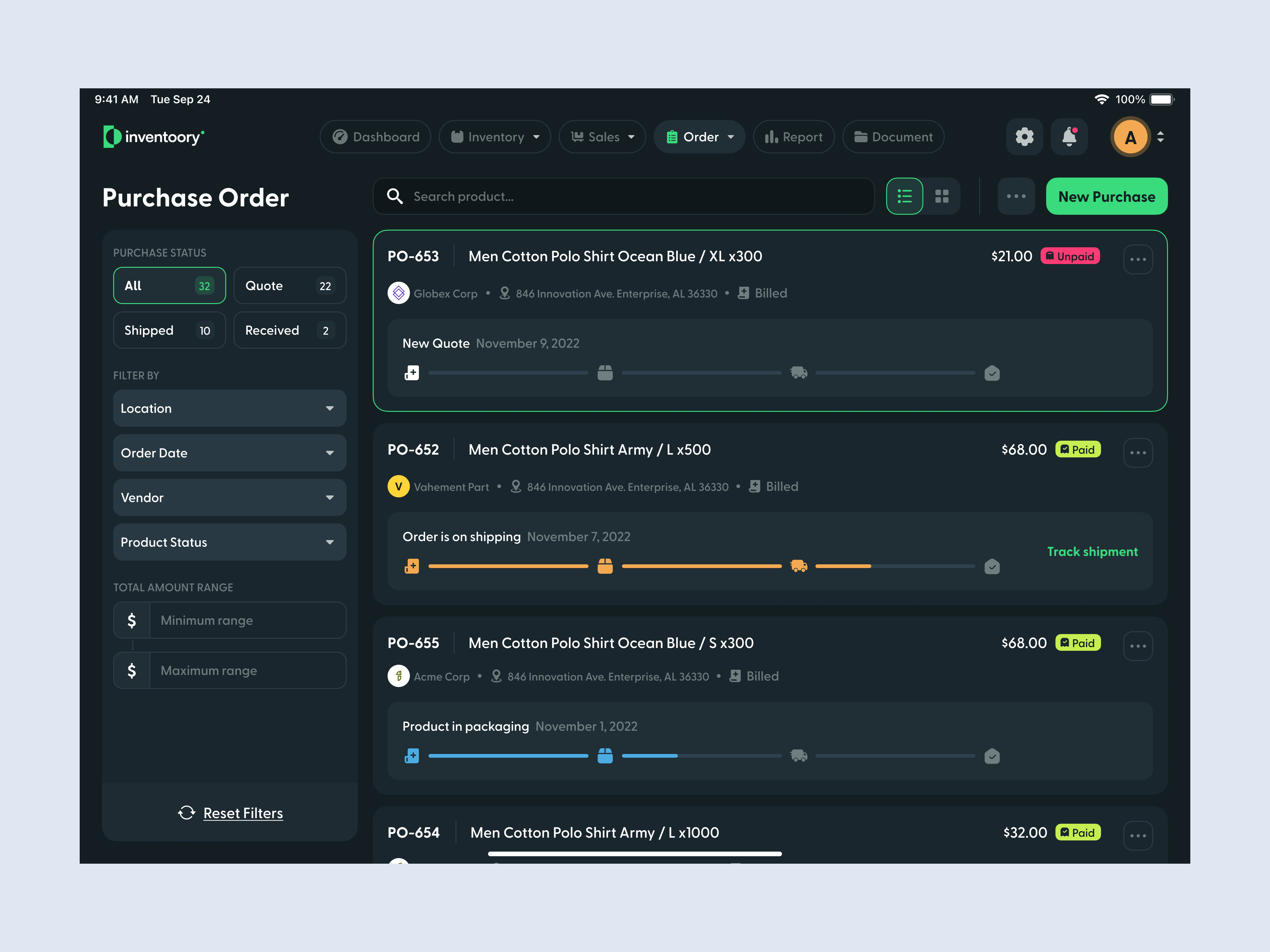 Inventar - Inventory Management - Purchase order flow by Bagus Fikri ...