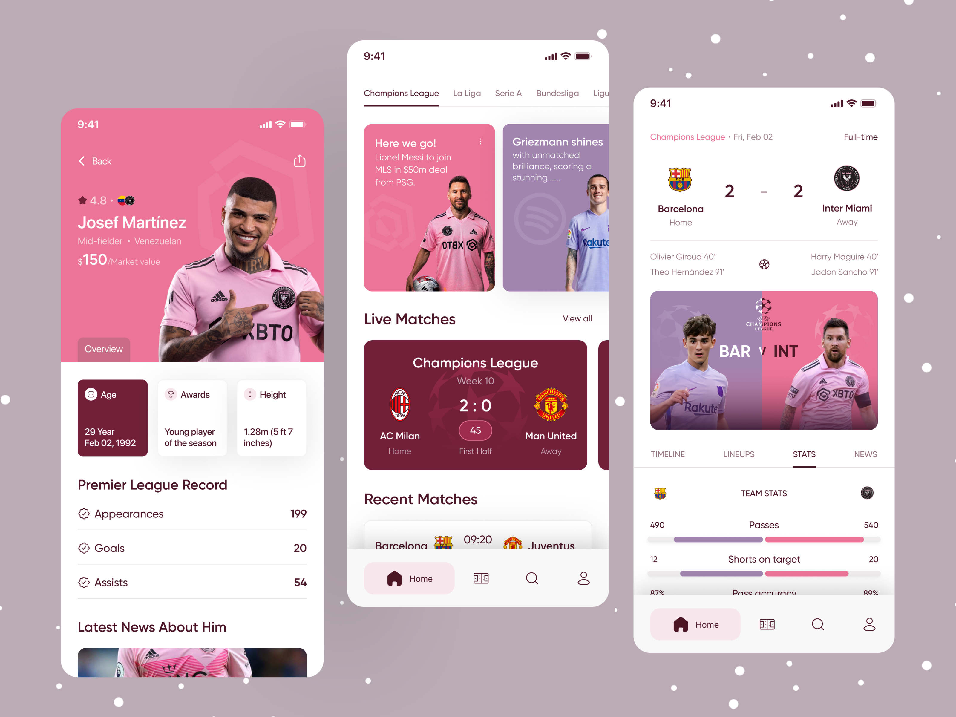 Sports Live Scores App UI by Ofspace UX/UI on Dribbble