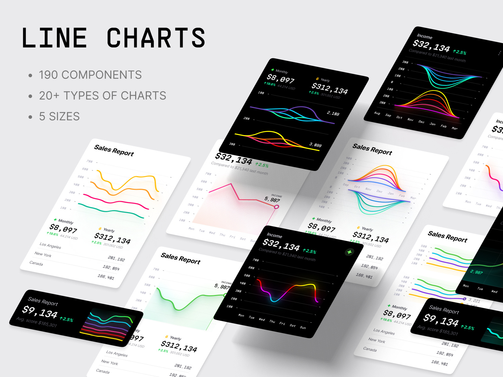 Line chart templates by Alien pixels on Dribbble
